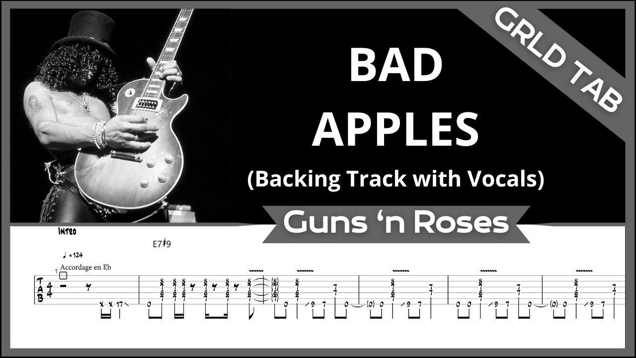 Guns 'n Roses - Bad Apples | Backing Track With Vocals + Guitar Tab ...