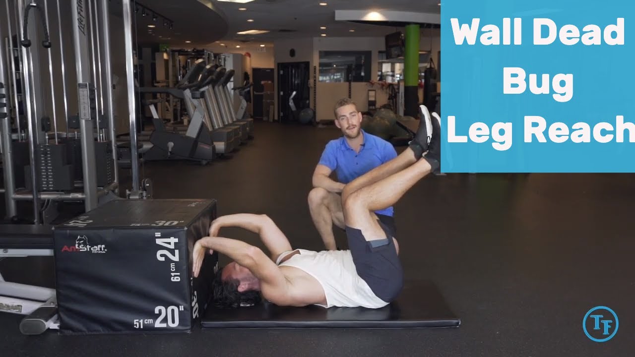 How to do a Wall Dead Bug Leg Reach - YouTube