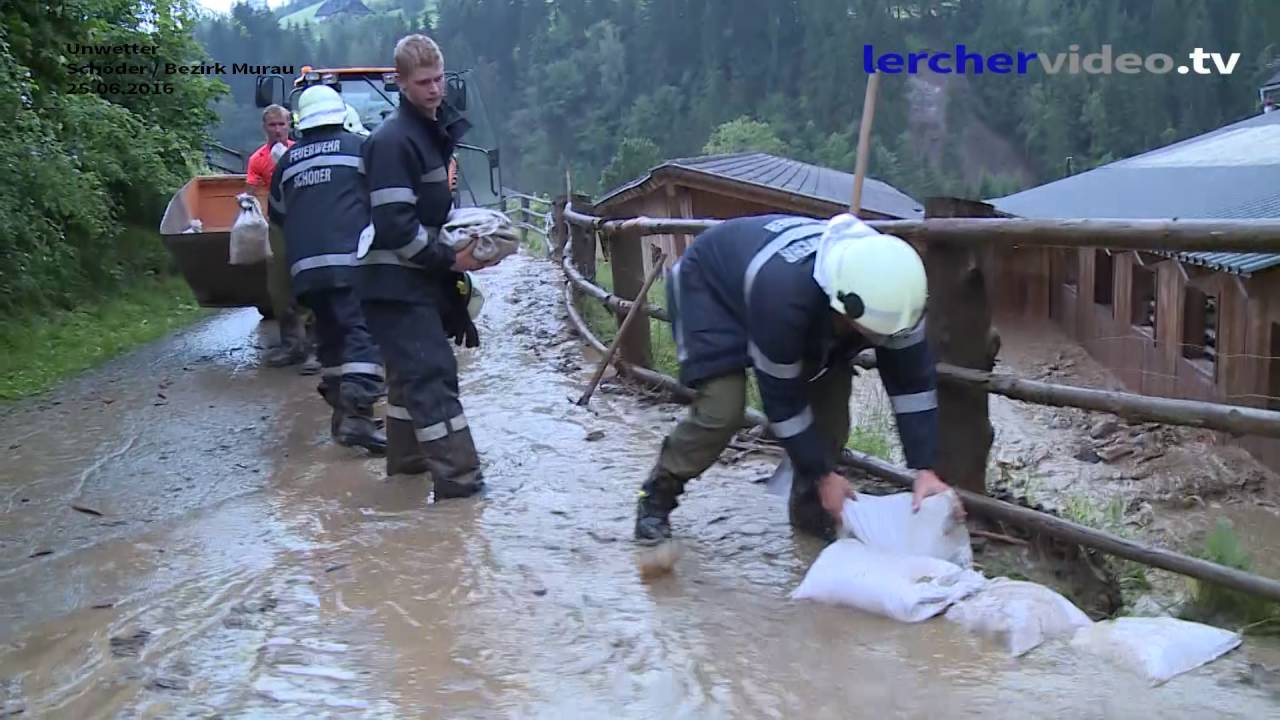 Unwetter Schöder / Bezirk Murau 25.06.2016 - YouTube