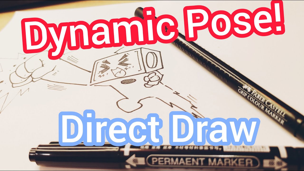 Dynamic Punching Pose! How to draw directly without sketching - YouTube