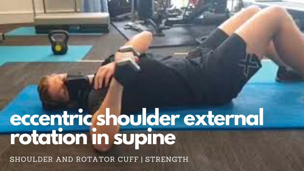 Eccentric Shoulder External Rotation in Supine - YouTube