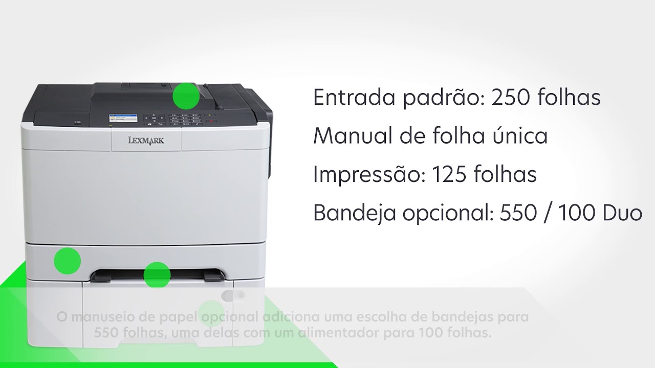IMPRESSORA LEXMARK LASER COLOR CS417DN 28DC065 Brasil - YouTube