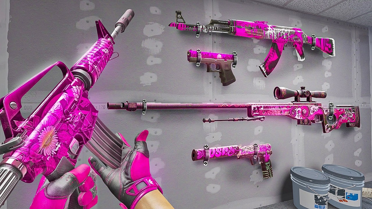 Como montar um INVENTÁRIO ROSA c/ FACA gastando MUITO POUCO no CS 2 ...