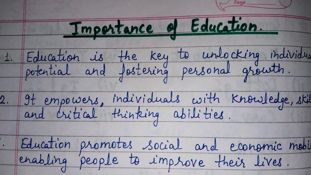 essay on importance of education | write an essay on importance of ...