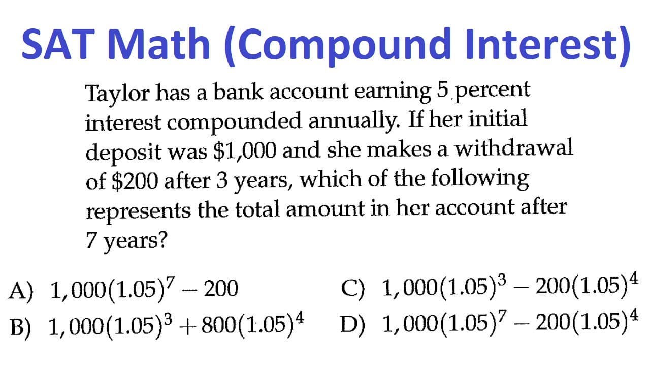 SAT Math (Compound Interest) - YouTube