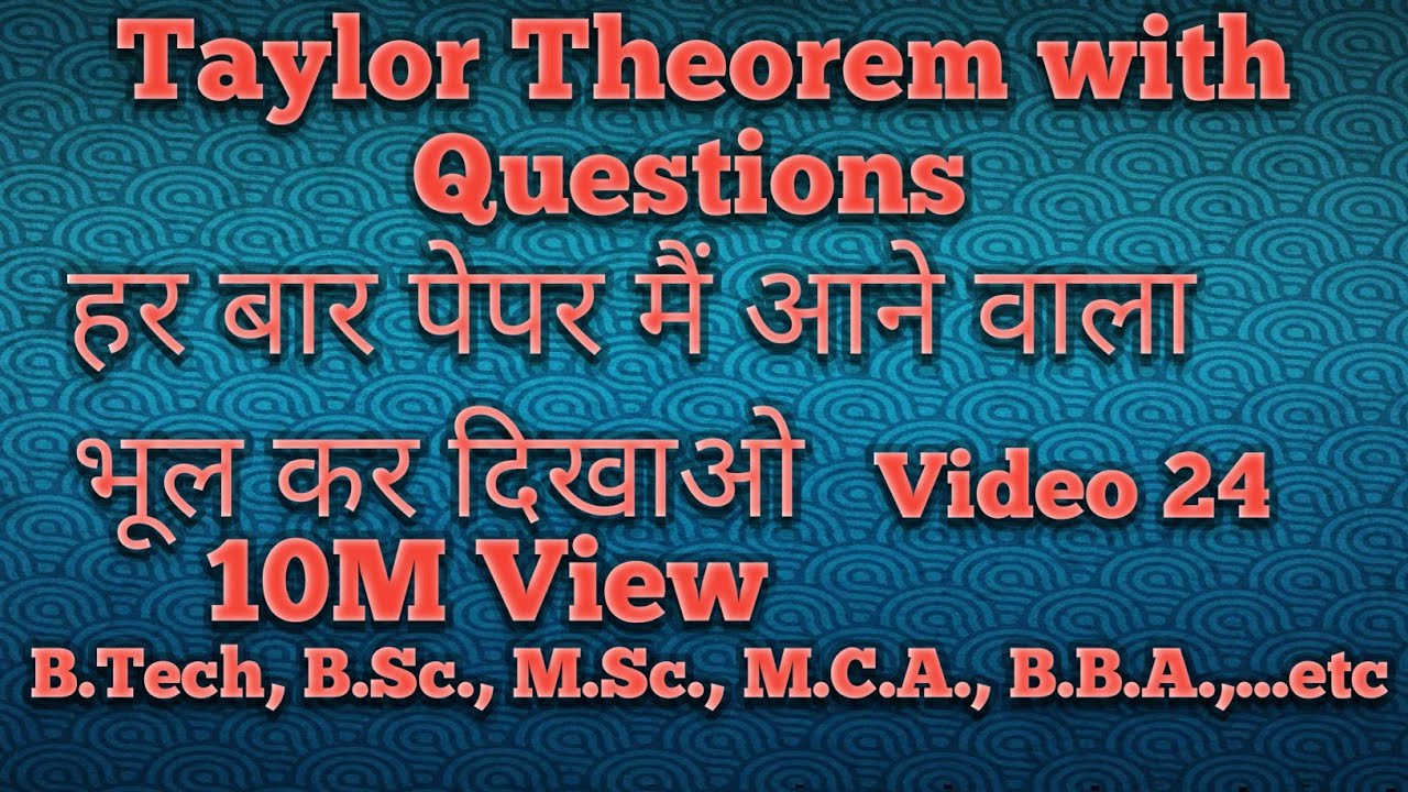 Taylor Theorem#Maclaurin Theorem#Mean value theorem#education# ...