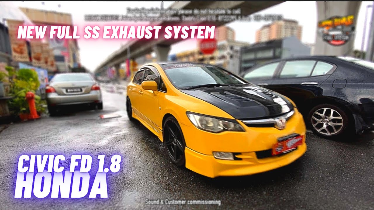 New Full SS Exhaust System | HONDA CIVIC FD 1.8 - YouTube