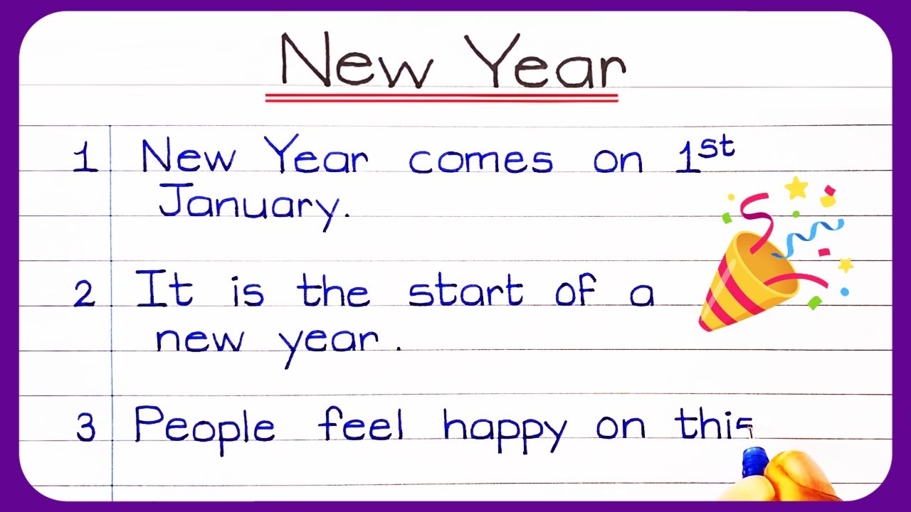 10 Lines Essay On New Year In English || New Year Essay || New Year ...