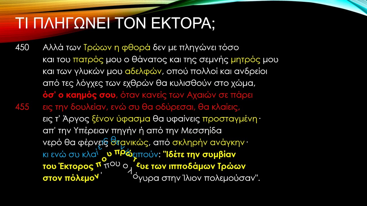 ΙΛΙΑΔΑ ΡΑΨΩΔΙΑ Ζ ΕΚΤΩΡ ΚΑΙ ΑΝΔΡΟΜΑΧΗ 2 - YouTube