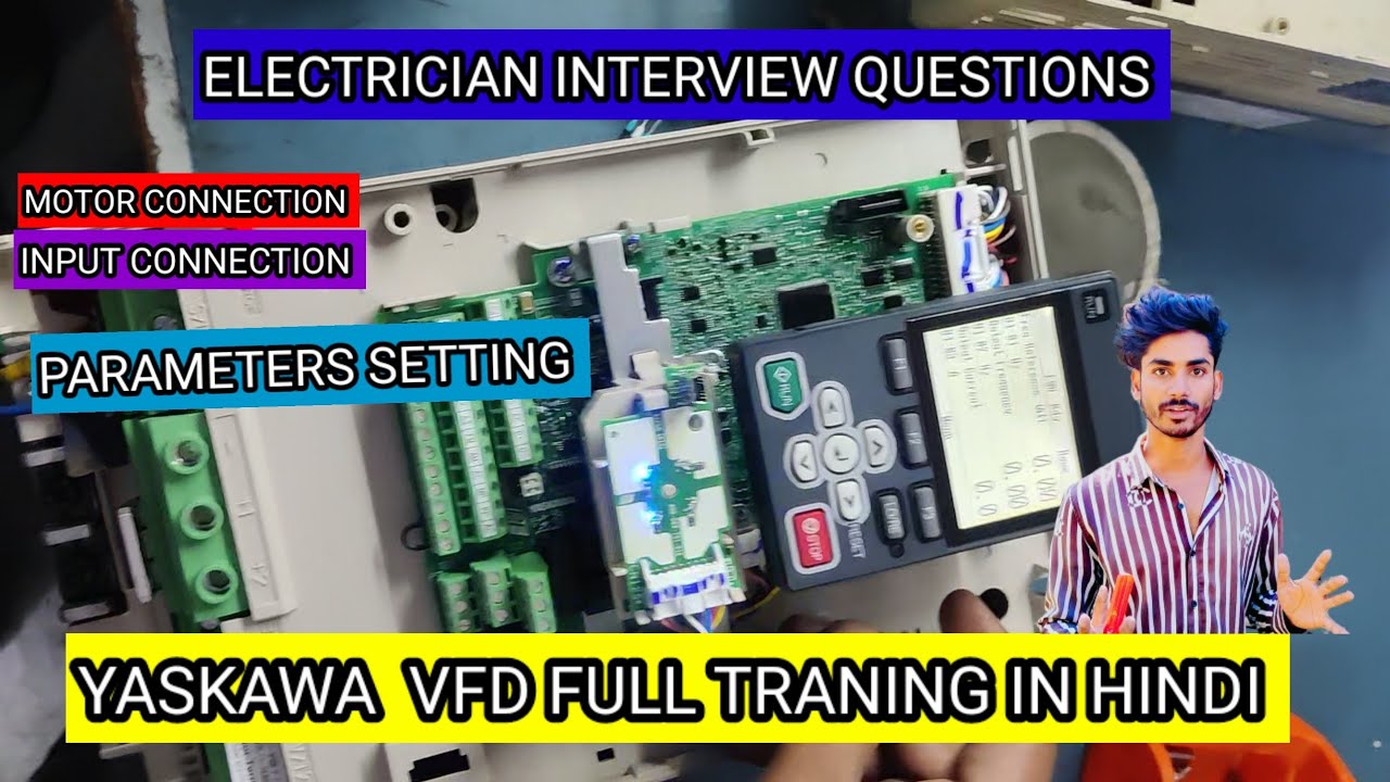VFD YASKAWA CONNECTION VFD PARAMETER SETTING VFD MOTOR INPUT #youtube # ...
