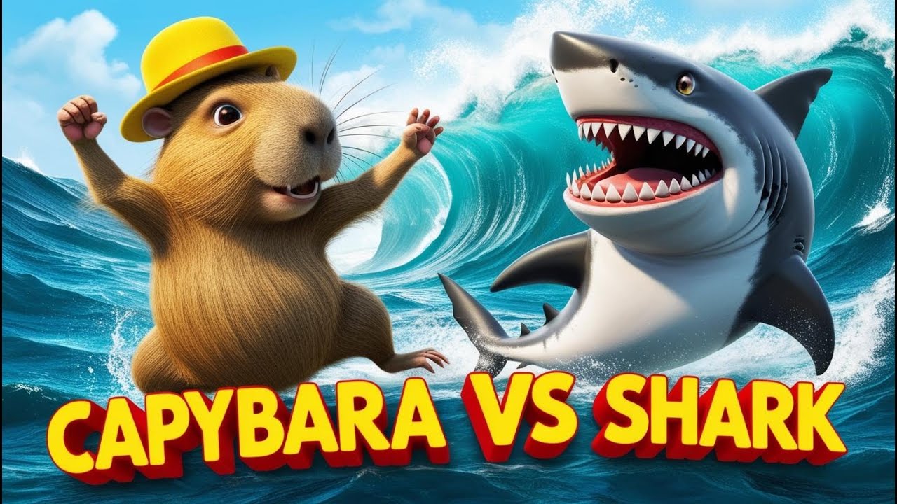 Capybara VS Shark | Animated Kids Music Video | Fun Adventure for ...