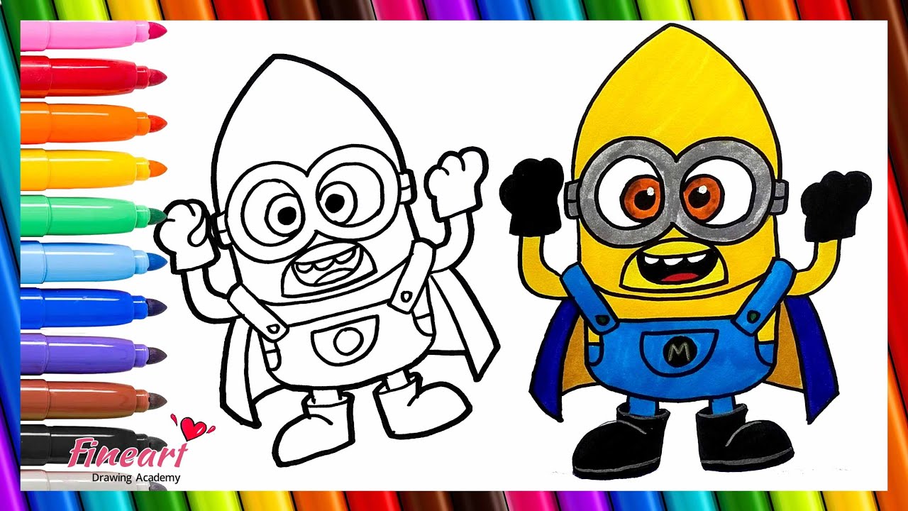 How To Draw Mega Minion Gus | Despicable Me 4 | Easy Draw And Color ...