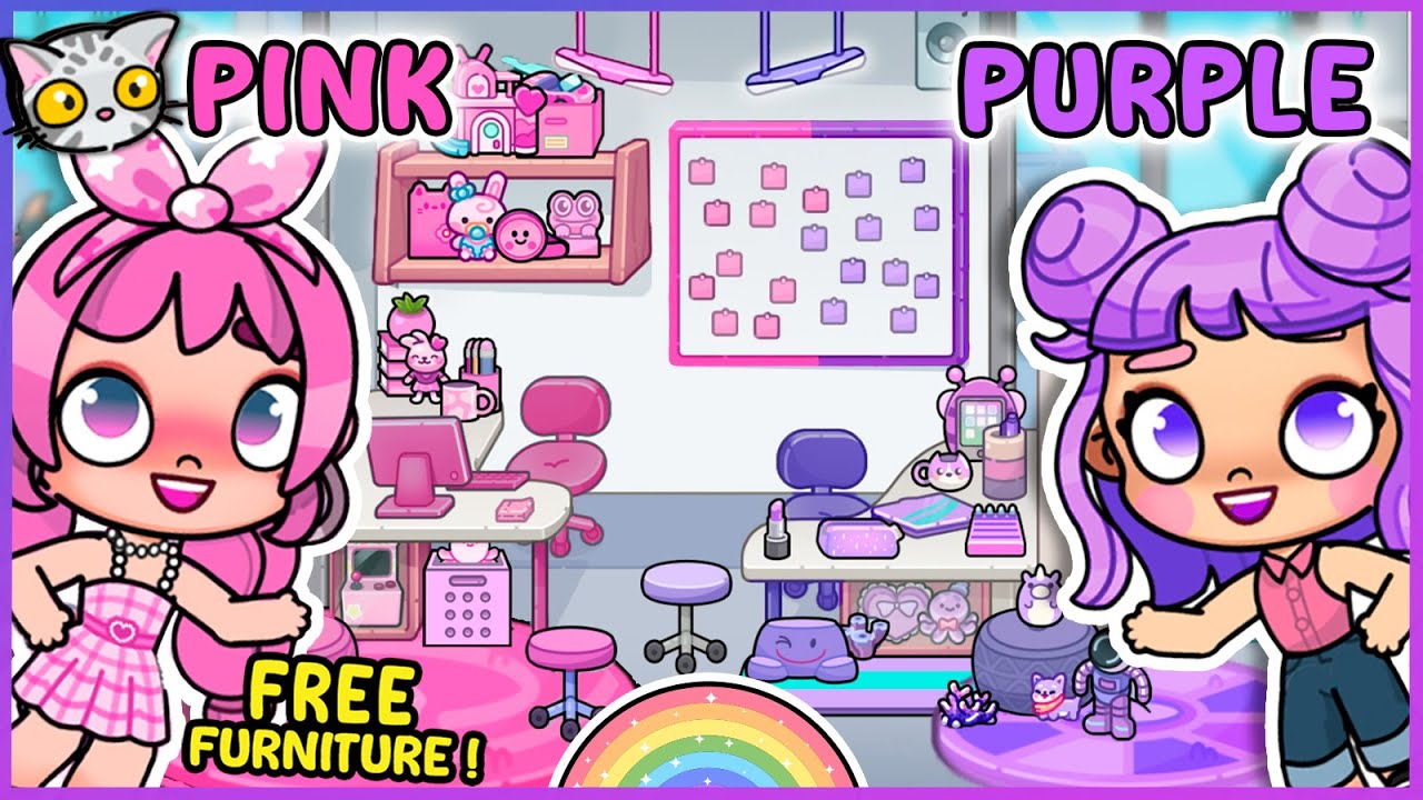 Decorate the NEW Rainbow Office in AVATAR WORLD for FREE 🌈 (Pink and ...