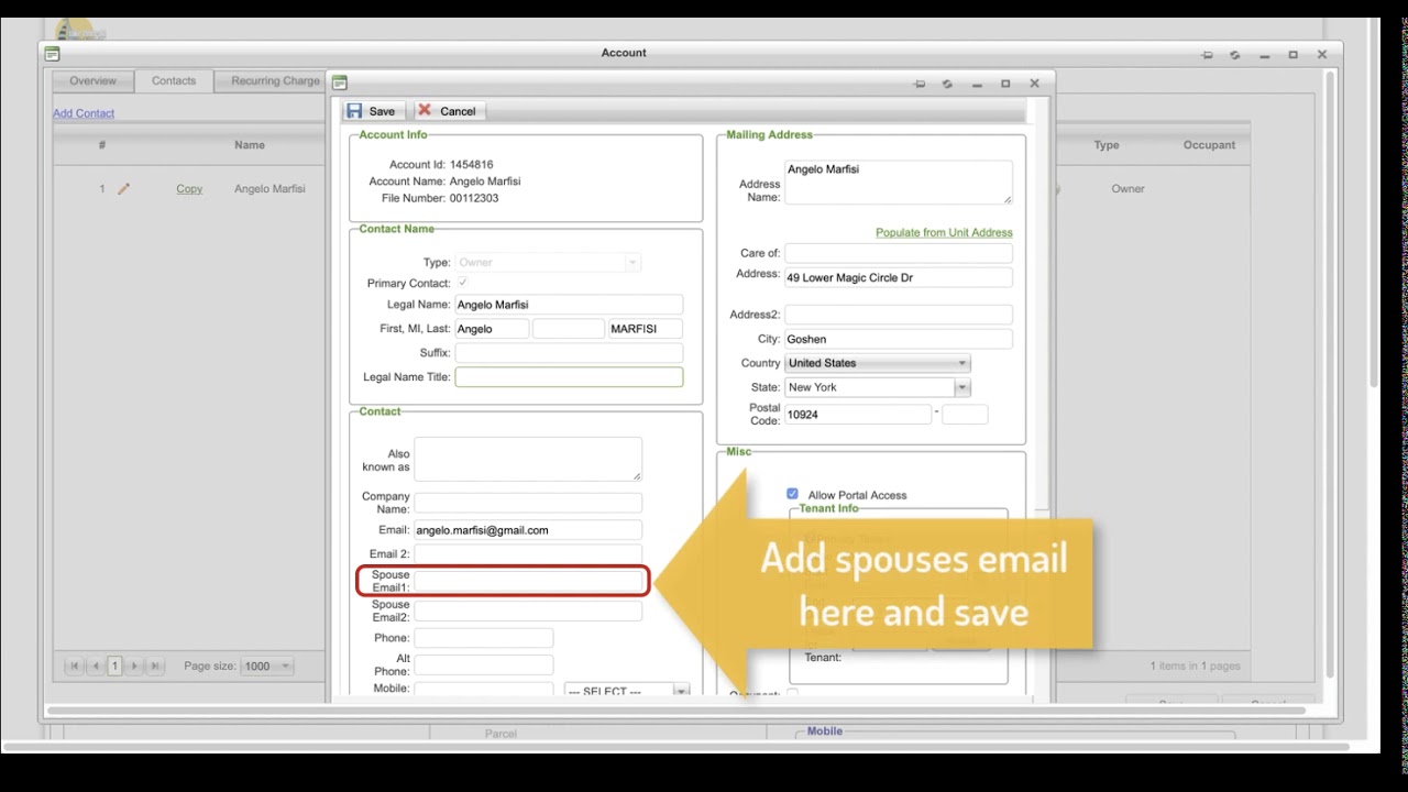 How to update a residents email address for initial registration - YouTube