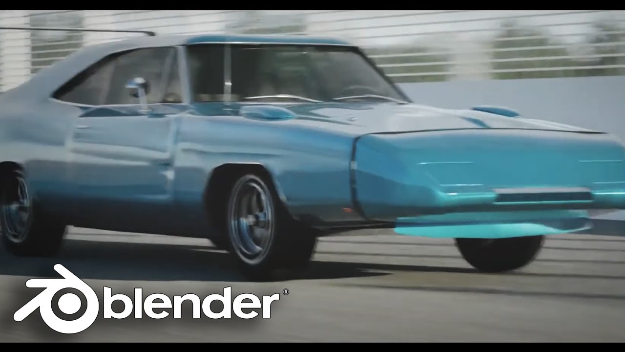 Dodge Charger Daytona 1969 - Blender 3d car cinematic animation - YouTube