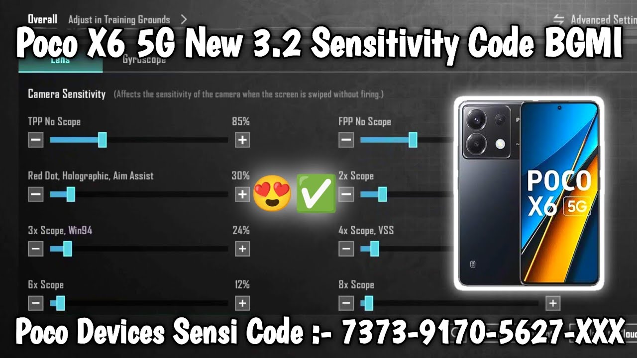 Poco X6 5G New 3.2 Sensitivity Code BGMI | Best Sensitivity for Poco ...