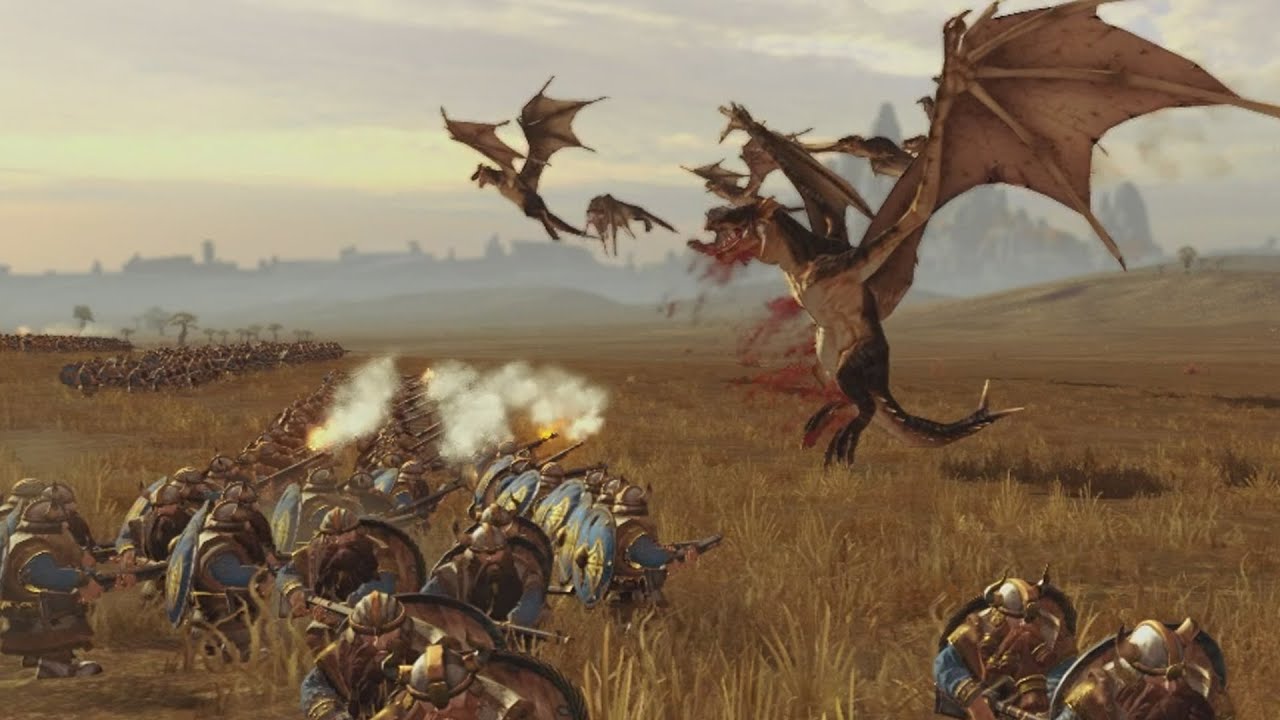 40 GREENSKIN DRAGONS (Wyverns) vs 6240 THUNDERERS - Total War ...