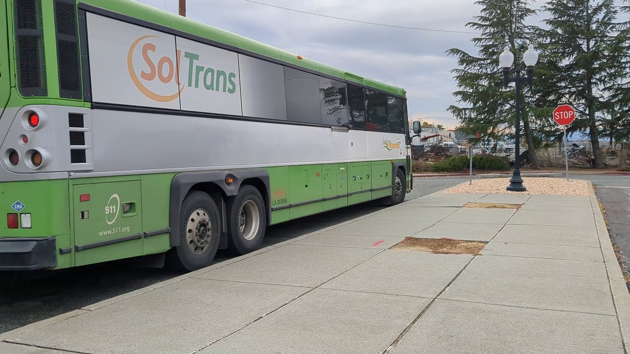 Soltrans,Greyhound,Fast, busses at Suisun-Fairfield - YouTube