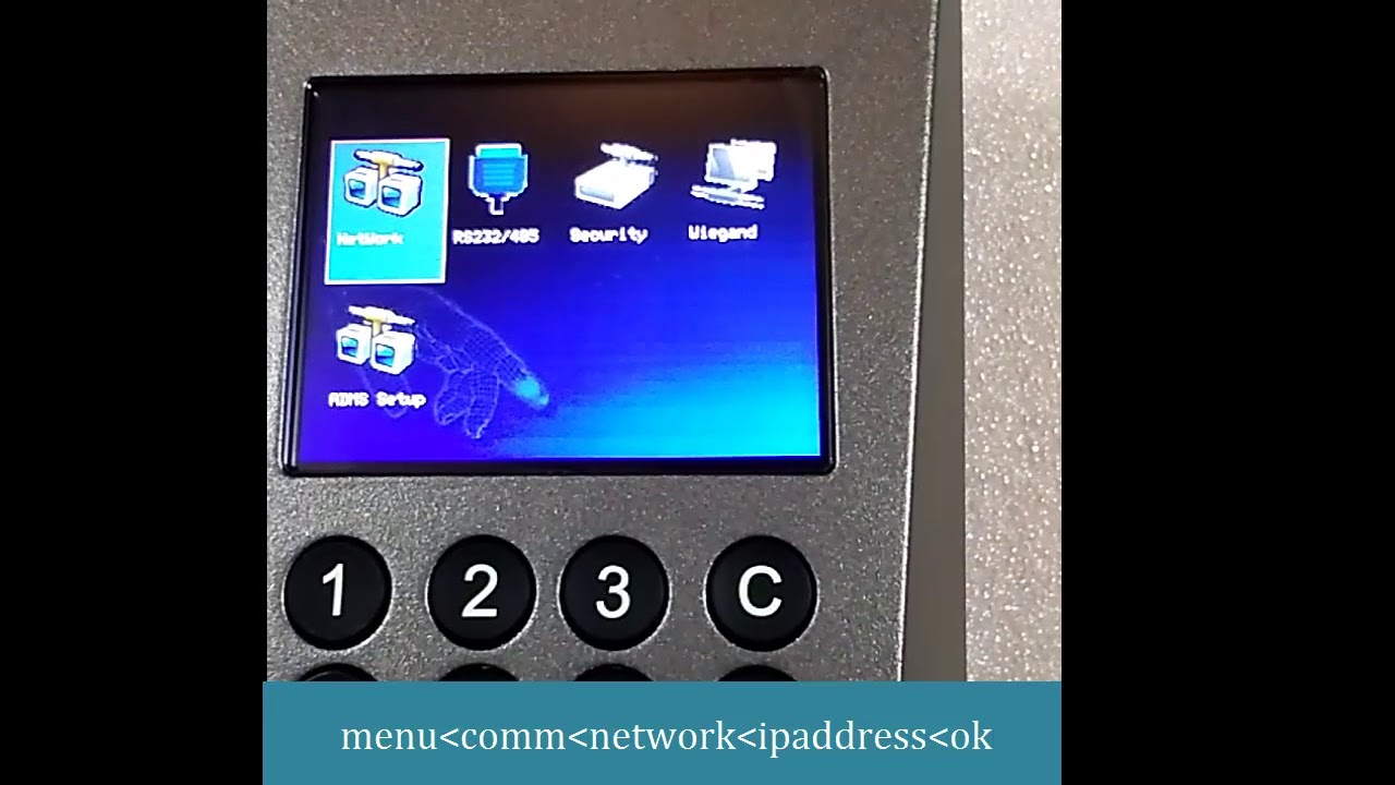 eSSL F18 How to Assign ip address - YouTube