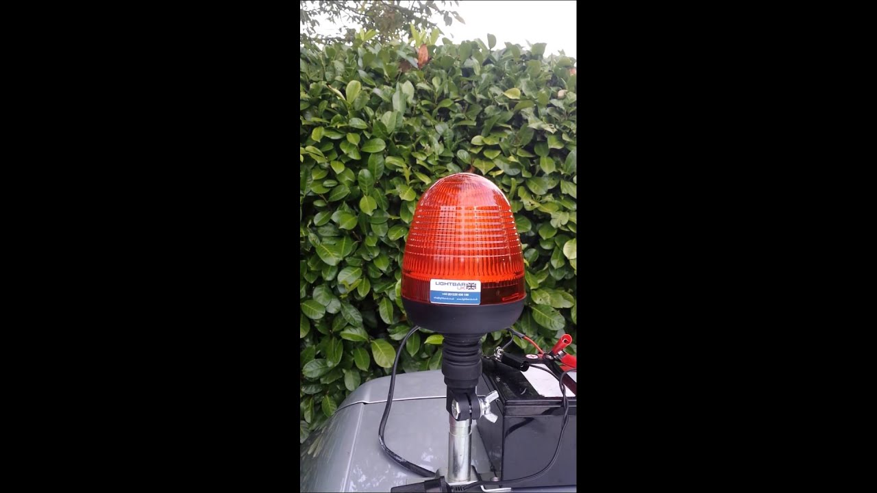 LightBar UK LED Flexi DIN Tractor Mini Digger Flashing Beacon - YouTube