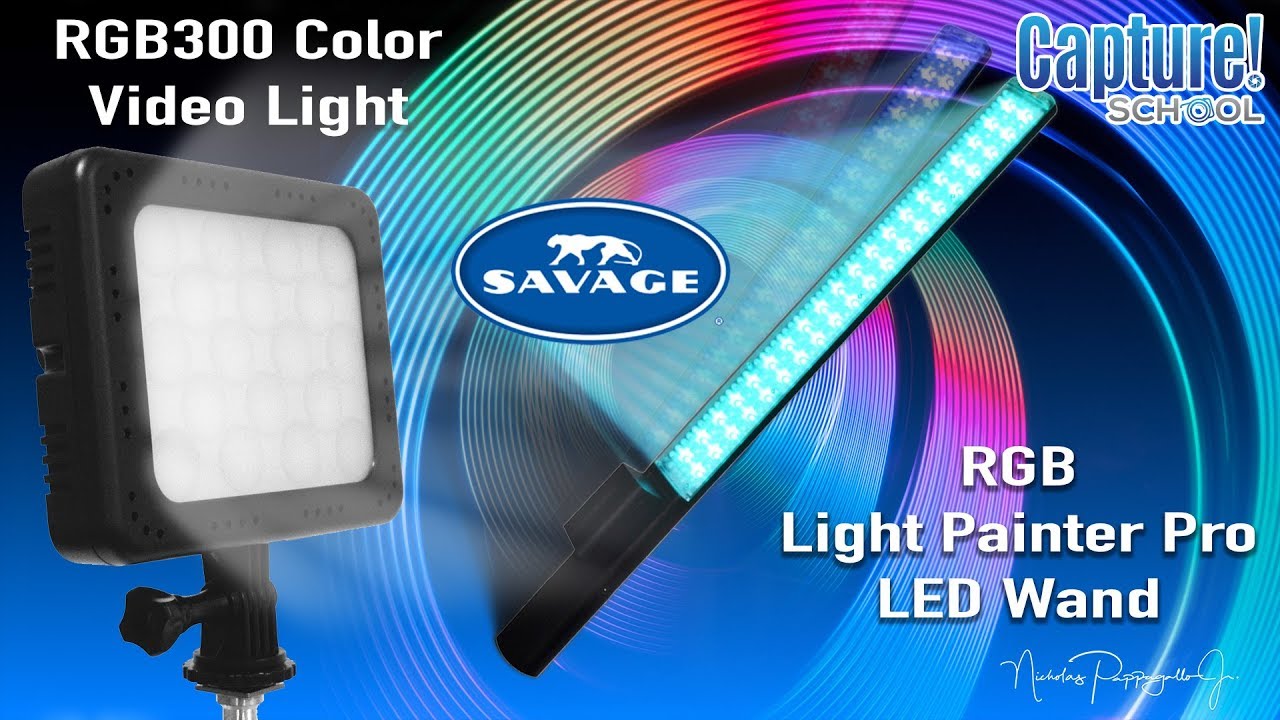 Savage| RGB300 Color Video Light & RGB LightPainter Pro LED Wand - YouTube