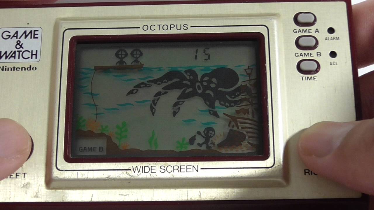 15771 Nintendo Game & Watch Wide Screen Octopus OC-22 1981 - YouTube