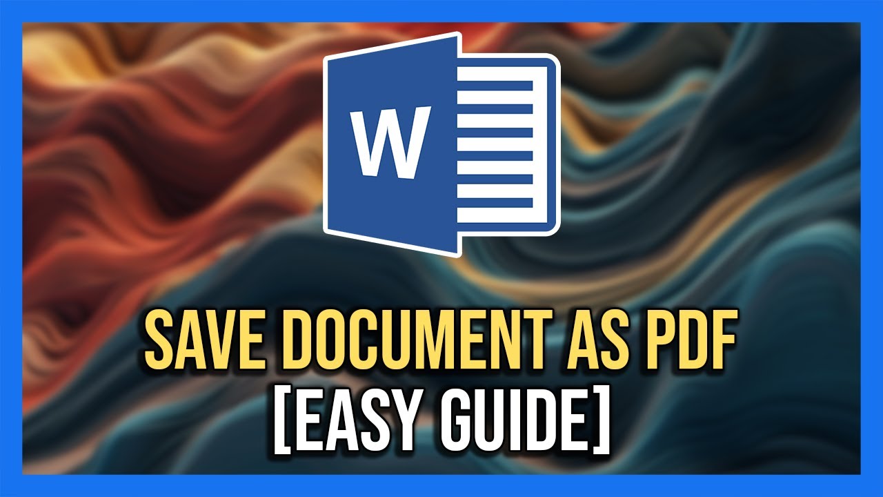 How to Save a Word document As PDF - Full Guide - YouTube
