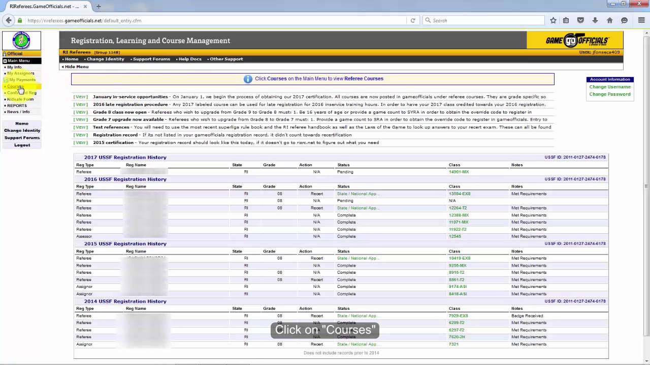How to Register on Game Officials Video - YouTube