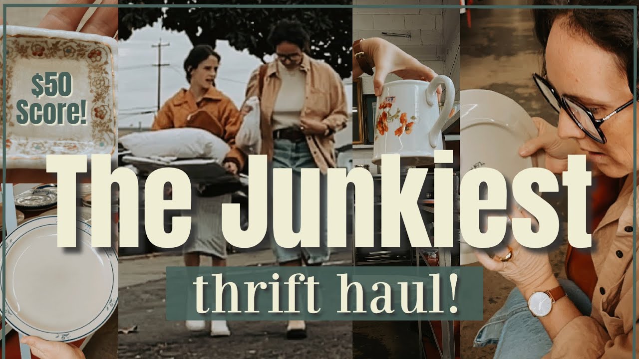 Treasures at my JUNKY thrift store + thrift haul - YouTube