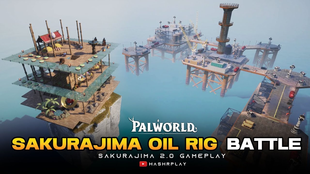 Sakurajima Oil Rig Battle Palworld Multiplayer GamePlay # ...