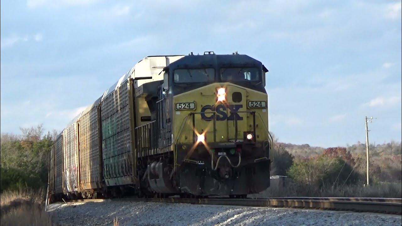 CSX AC44CW 524 w/ Nice K5LA + Chug Leads Q583-17 on 11/17/21 - YouTube