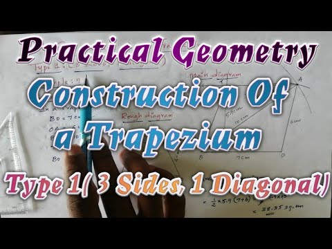 TN 8th Maths|Construction of Trapezium|Type 1|3 Sides and 1 Diagonal|In ...