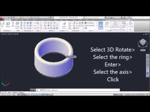 Autocad 3D Tutorial Ring Fillet edges - YouTube