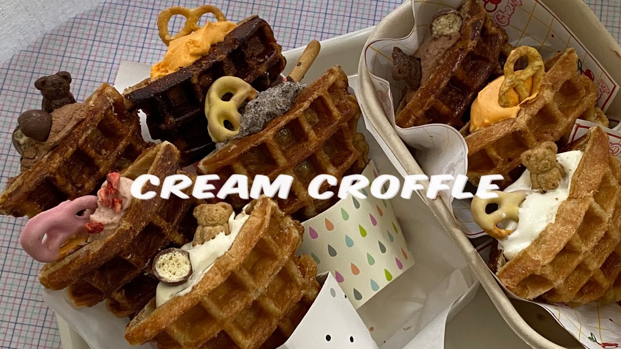 ‘5가지맛 크림 크로플’ 달공네 홈카페에 당신을 초대합니다😉5flavors of cream croffle - YouTube