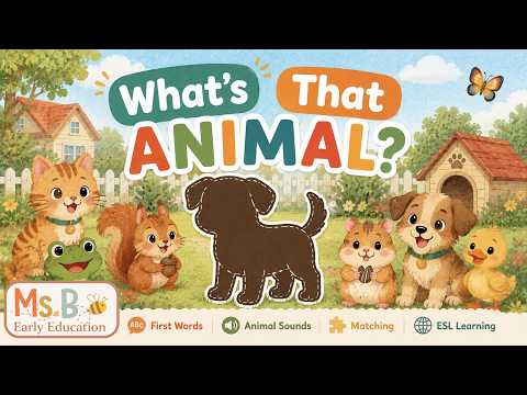 🐶🐿️  What's That Animal? Learn Pet & Backyard Animal Names and Sounds for kids! 