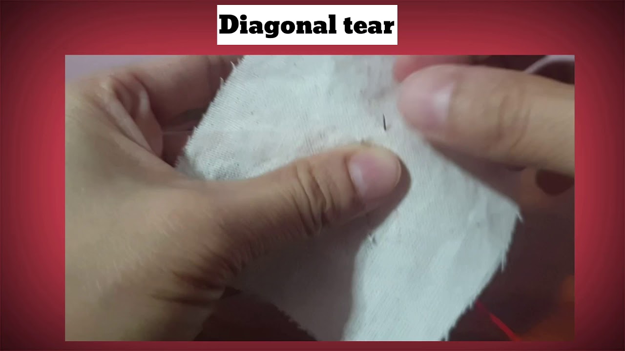 Darning stitch ( Diagonal tear ) - YouTube