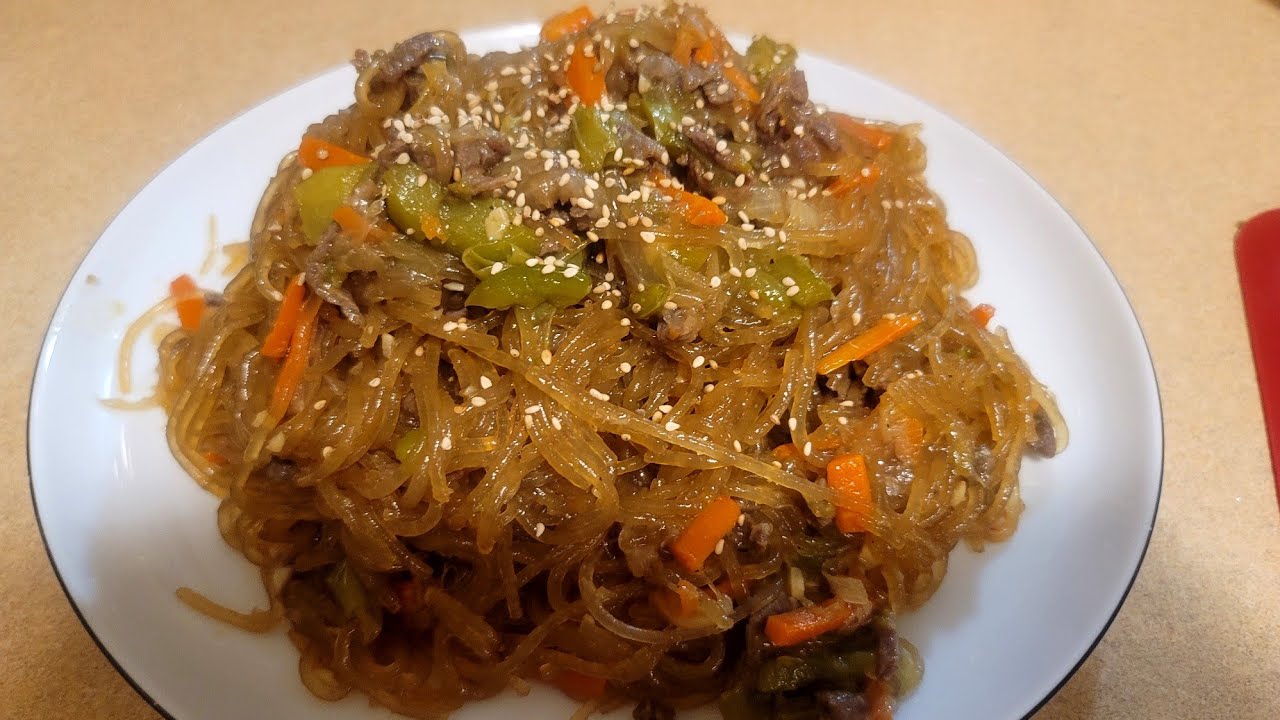 really easy make japchae.korean noodle. instant pot making japchae ...