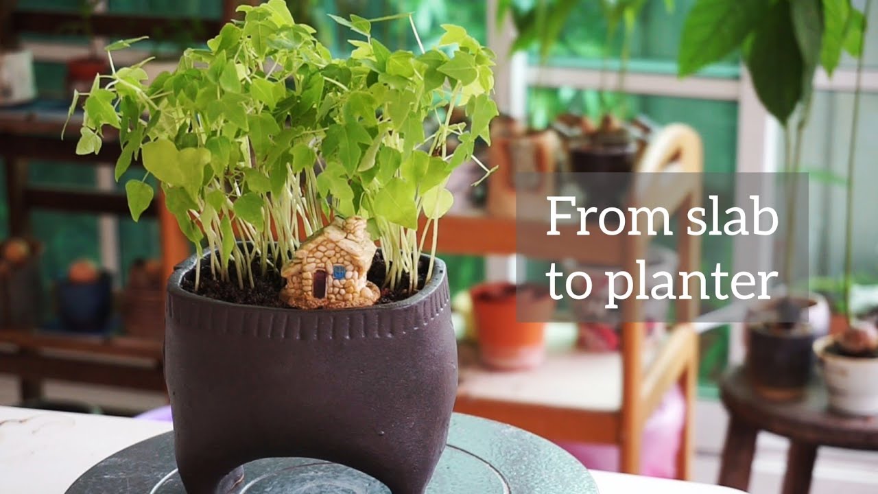 Making A Planter From Slab | Ceramic Planter | PENG ceramics - YouTube