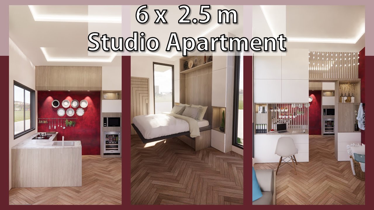 Designing a 6 x 2.5m Studio Apartment | Small room designing Idea ...
