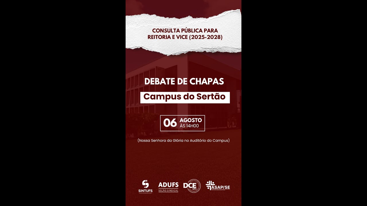 DEBATE 1: CONSULTA PÚBLICA UFS (2025-2028) - YouTube