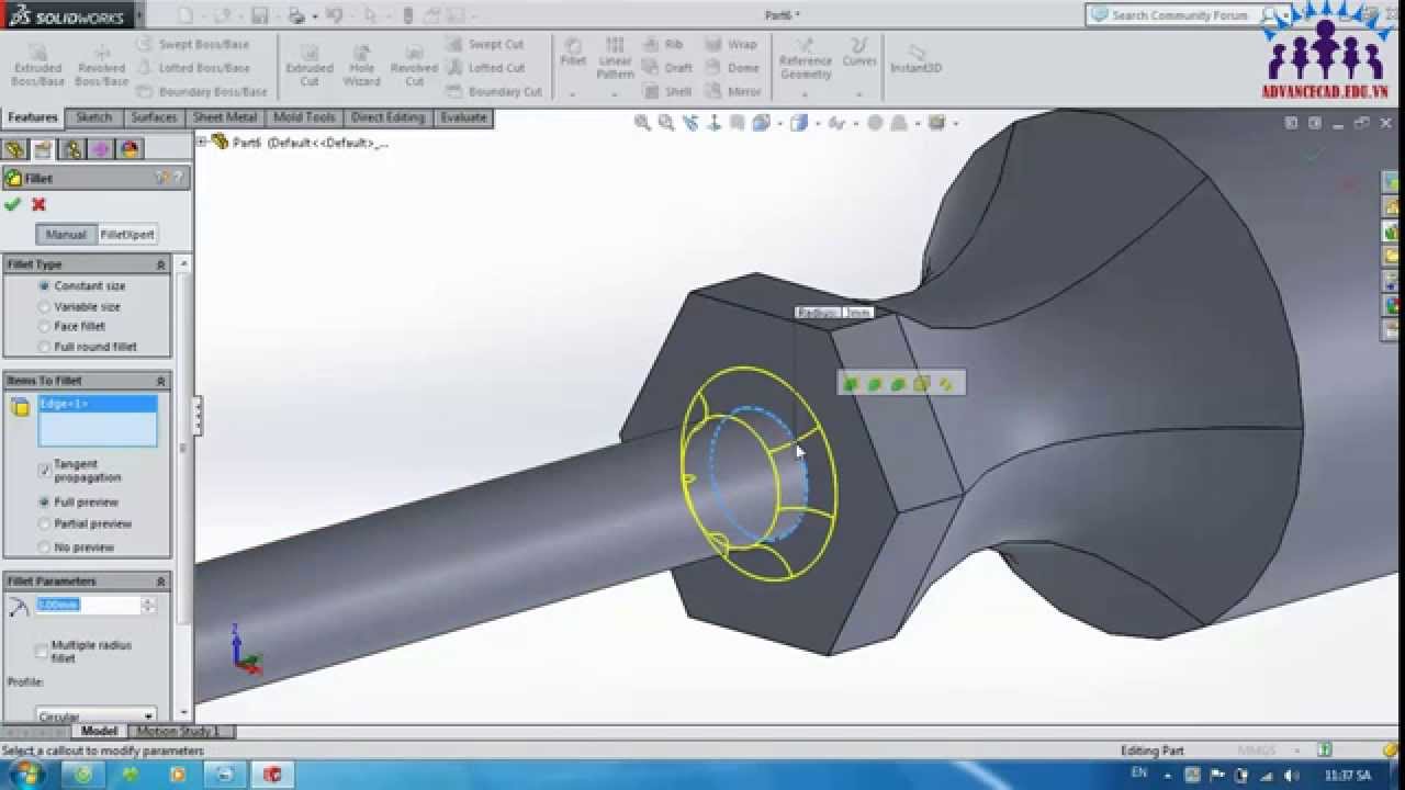 Thực hành lệnh Loft Solidworks_Vẽ Tua Vít - YouTube