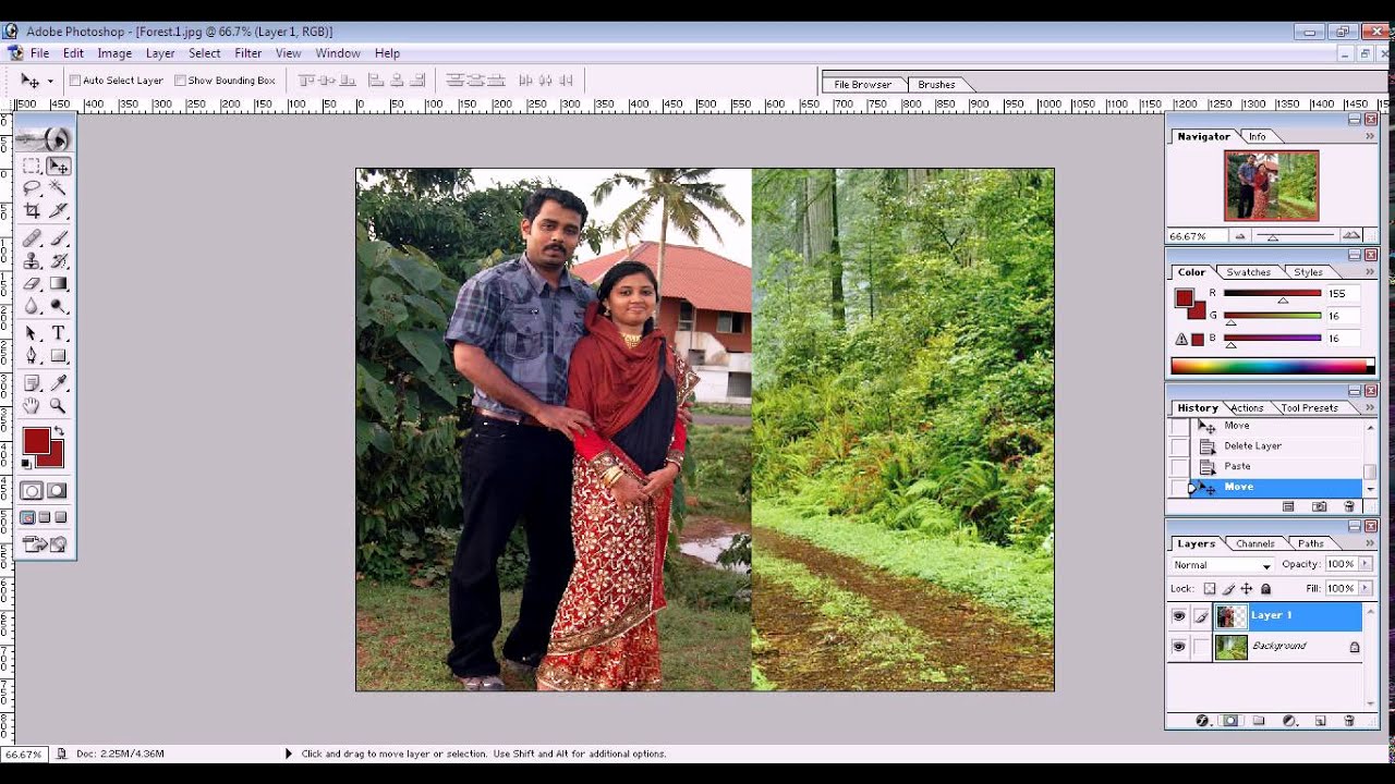 collage mixing image in photoshop 7.0 tutorial. - YouTube
