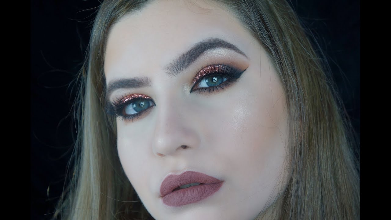 Prom Makeup Tutorial 2016 | Rose Gold Glitter - YouTube