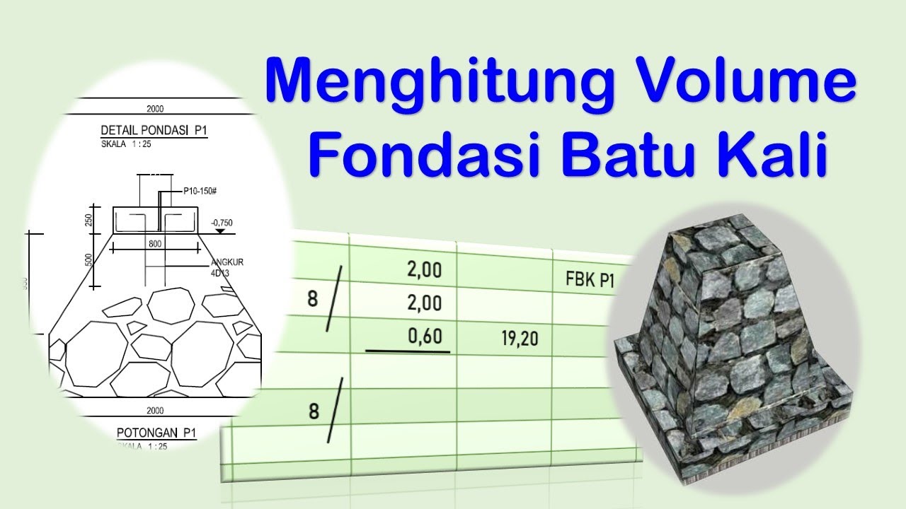 Menghitung Volume Fondasi Batu Kali - YouTube