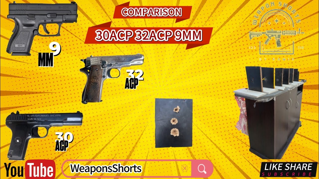 Pistol Comparison|32bore|30bore|9mm|difference between 30 32 bore & 9mm ...
