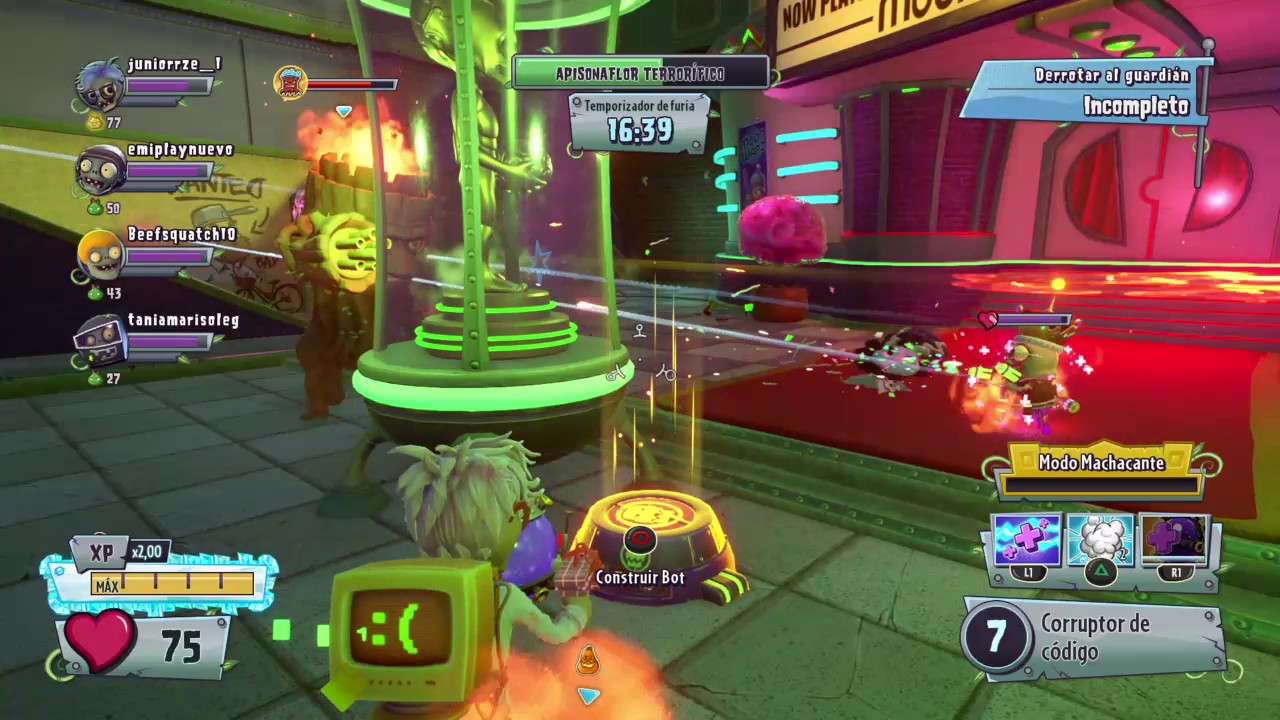Plants vs Zombies GW2 Apisonaflor Terrorífico con informatico en normal ...