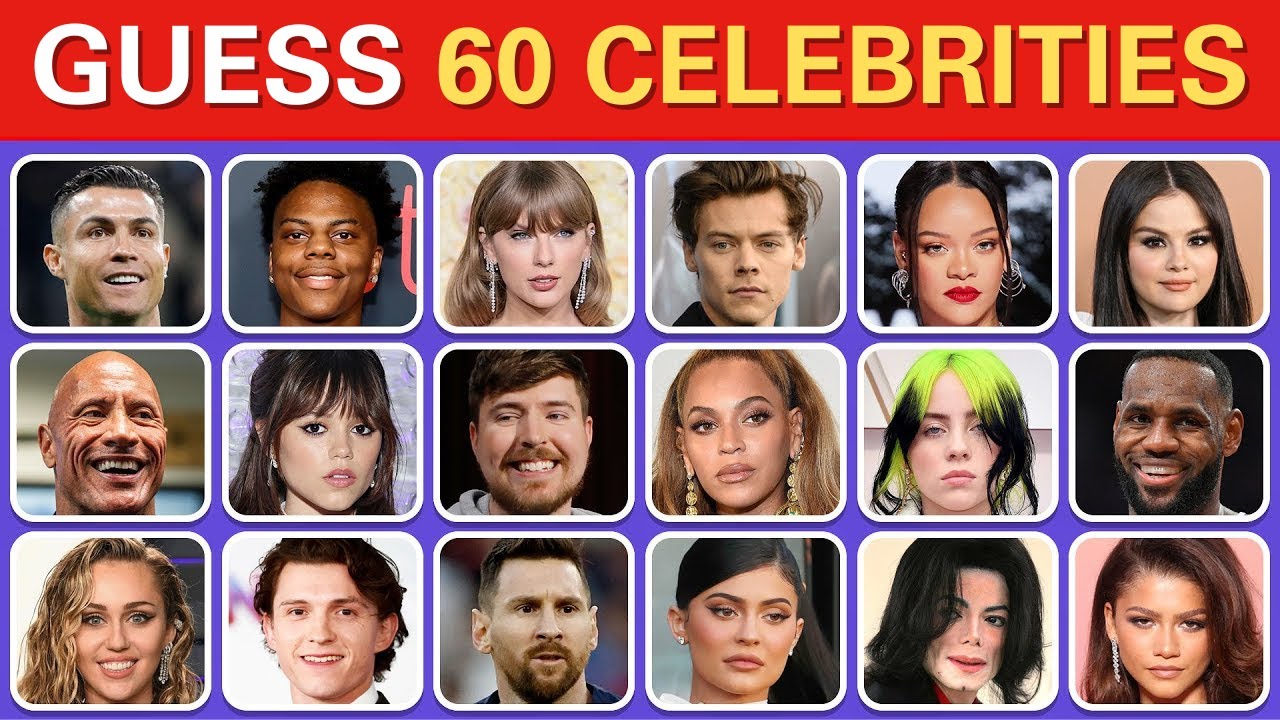 Guess The Celebrity In 3 Seconds 🌟 | 60 Most Famous People in the World ...