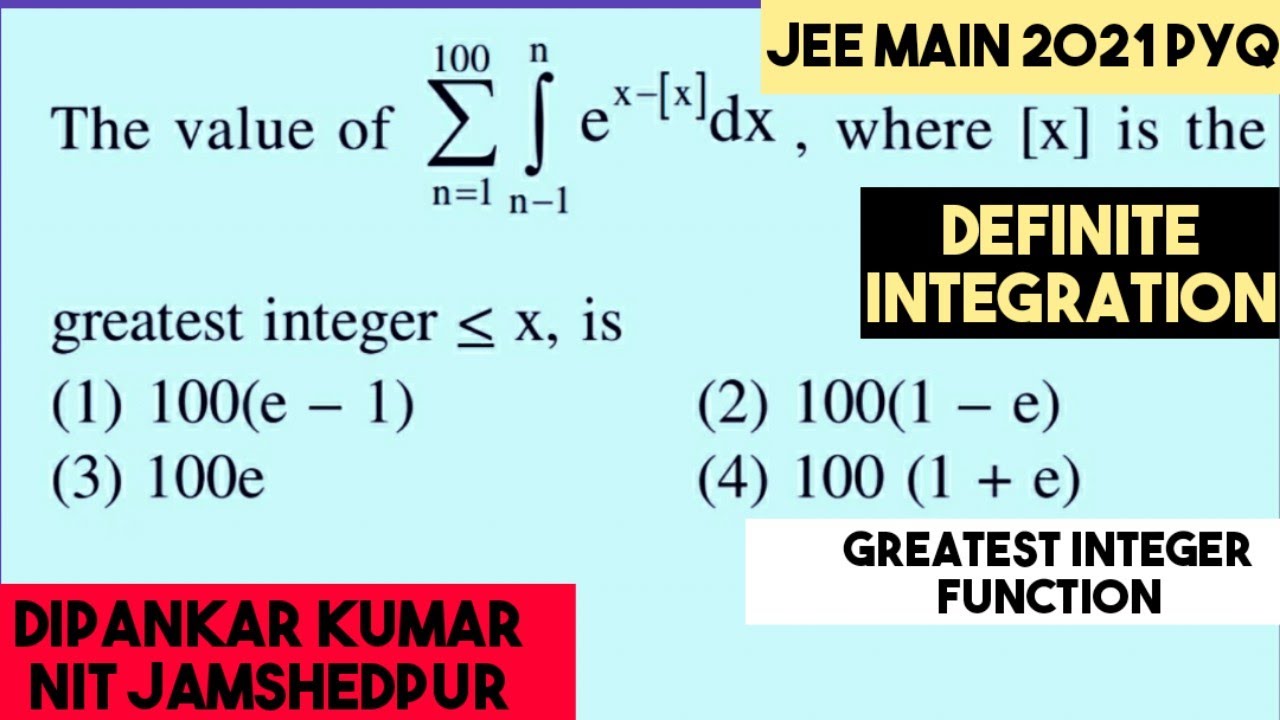 Jee Main Definite Integration Questions| Jee Mains Definite Integration ...