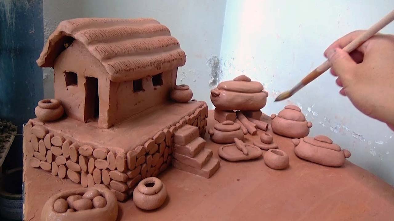 Clay Engineer Live Stream: DIY Build a Tiny Clay Village Cottage ...