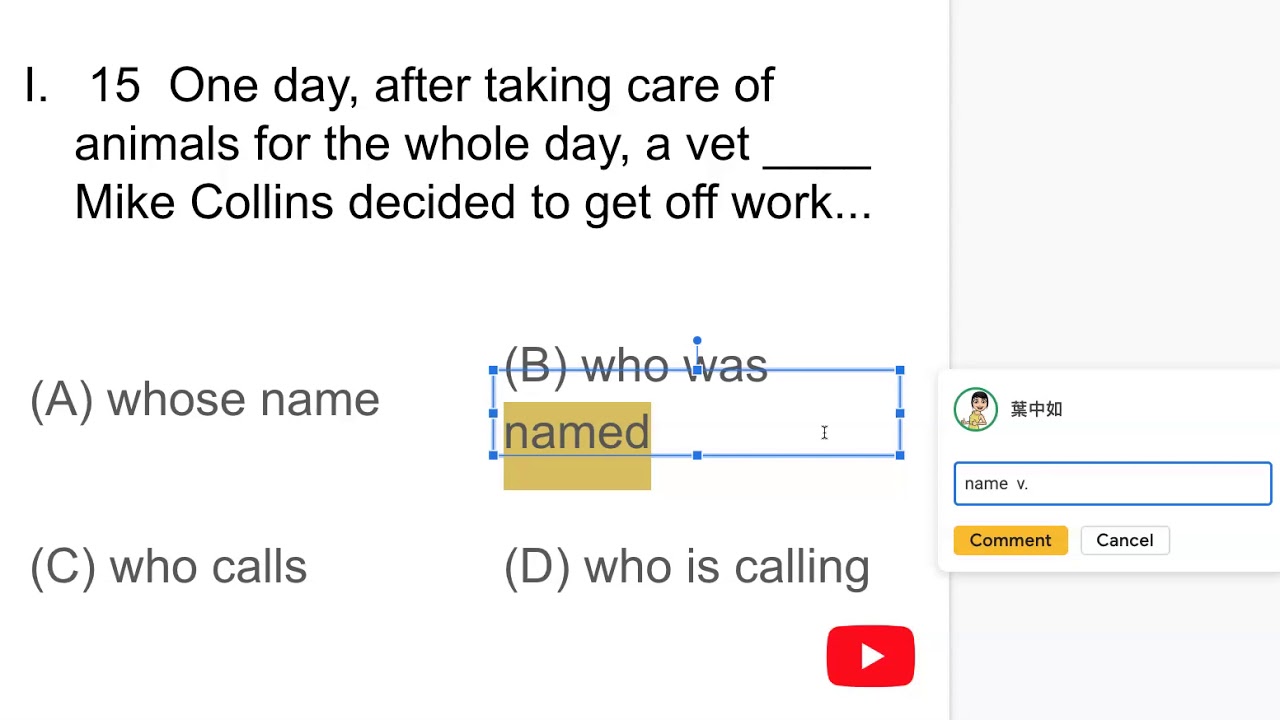 Test on B1 LL1& 3 Cloze B Questions Answered - YouTube